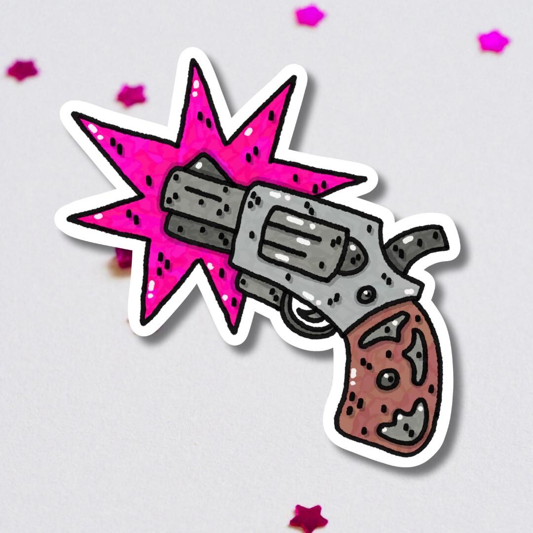 Vintage Revolver Gun Sticker Weather Proof Decal - Etsy