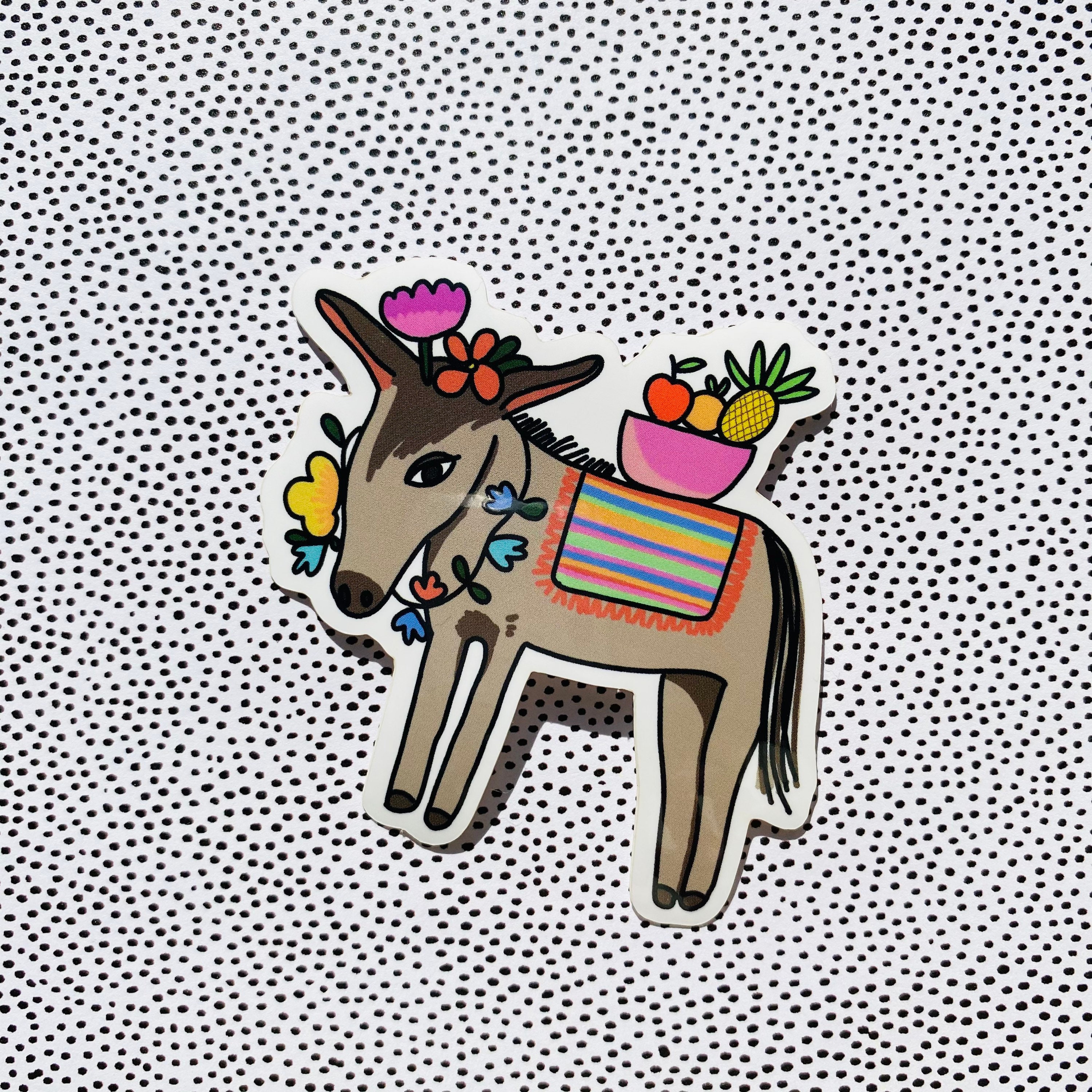 Mexican Donkey | Burro Floral Vinyl Sticker | Laptop, Bumper, Water ...