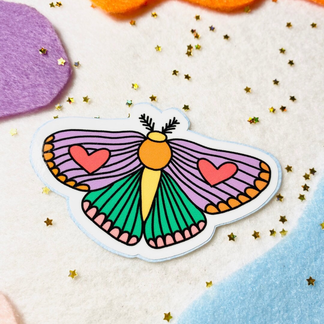 Cute Moth Vinyl Sticker | Bug Decal | Waterproof, Glossy - Etsy