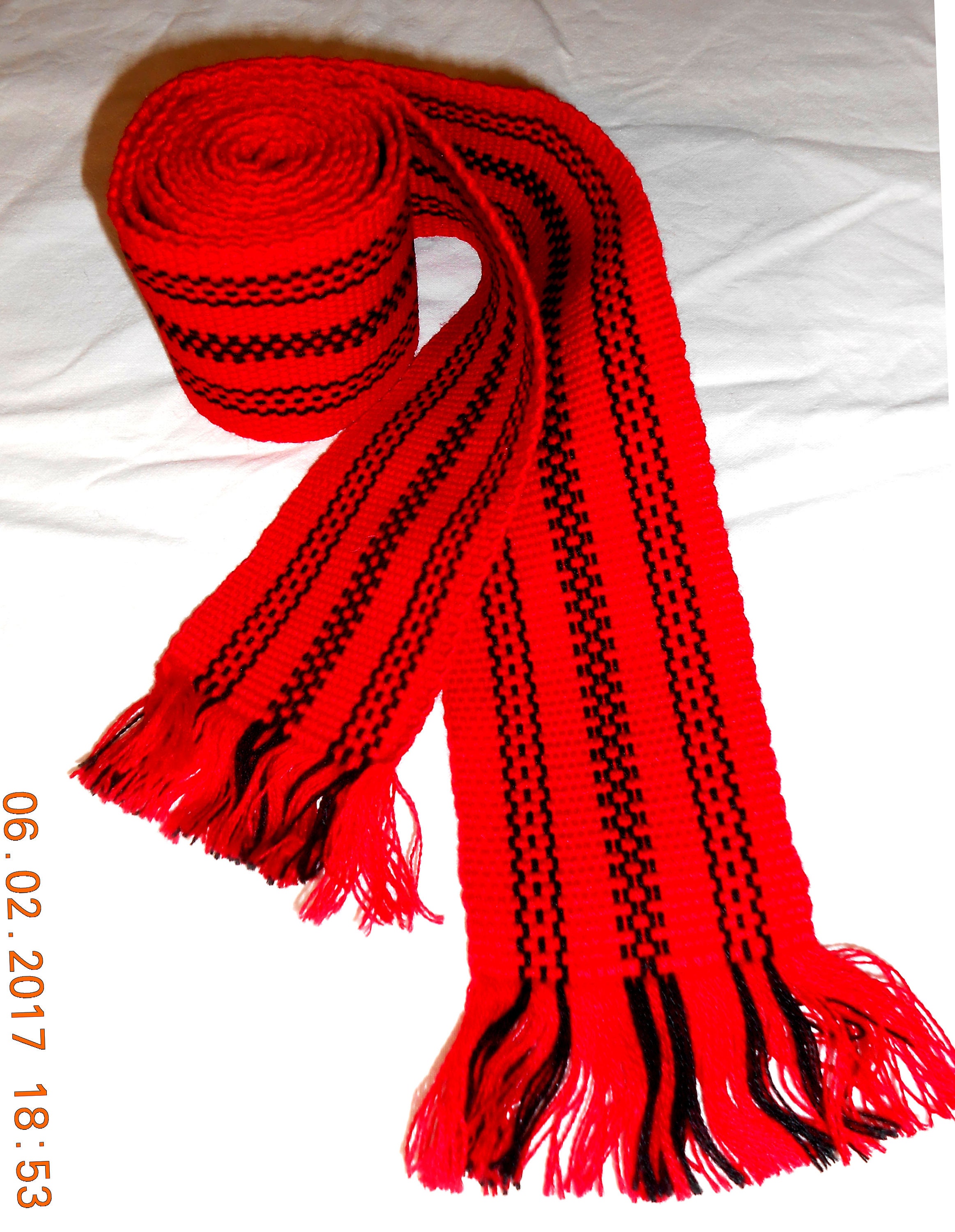 Ukrainian Woven Belt Cossack Hand Crafted Sash Red Girdle for | Etsy