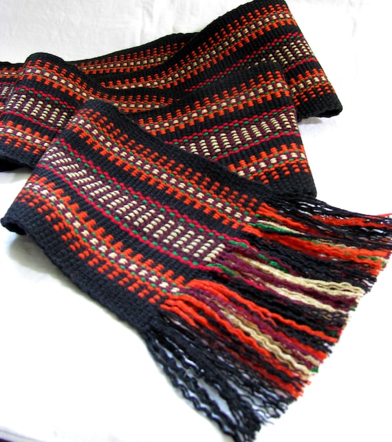 Extra Wide Cossack Woven Sash Belt 4 Black and Red Hand | Etsy