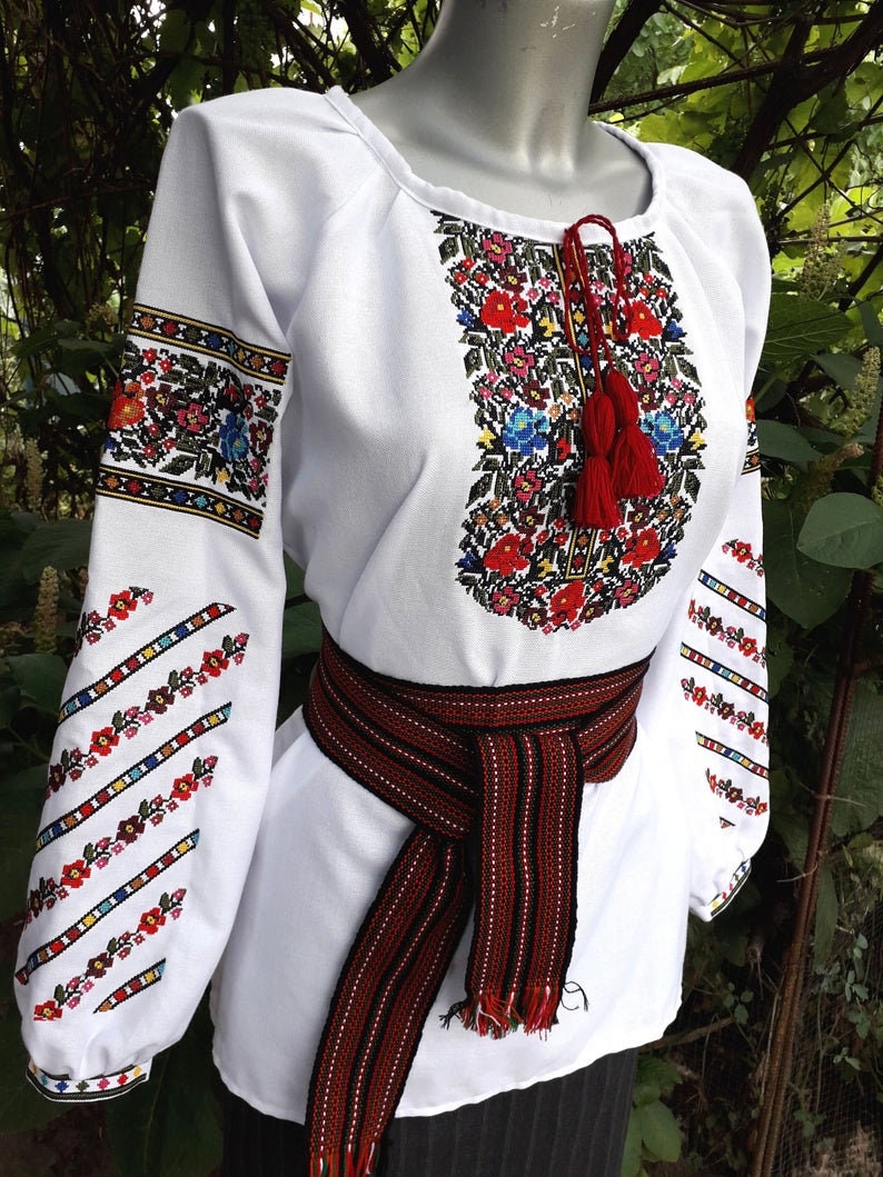 Faja extra ancha de 4 tejida a mano Cinturón verde rojo | Etsy