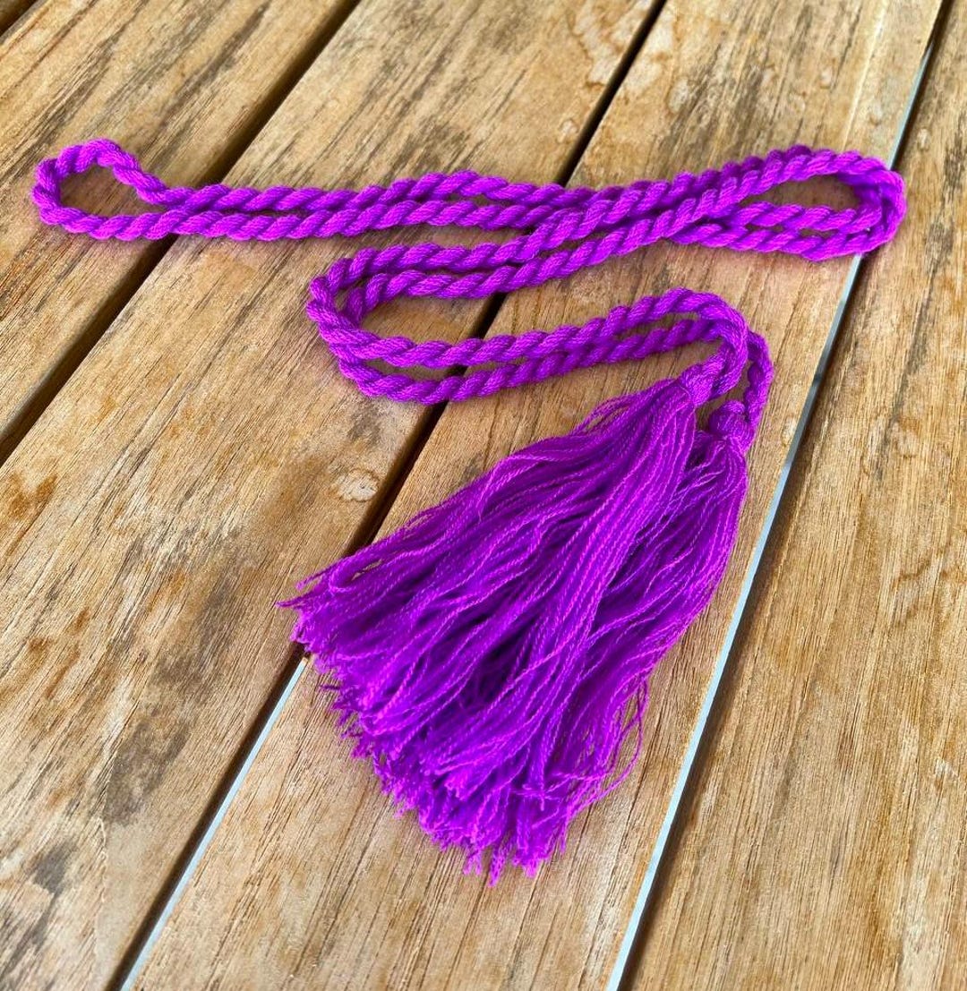Purple Braided Rope Belt Ethnic Twisted Belt With Tassels Boho Cord ...