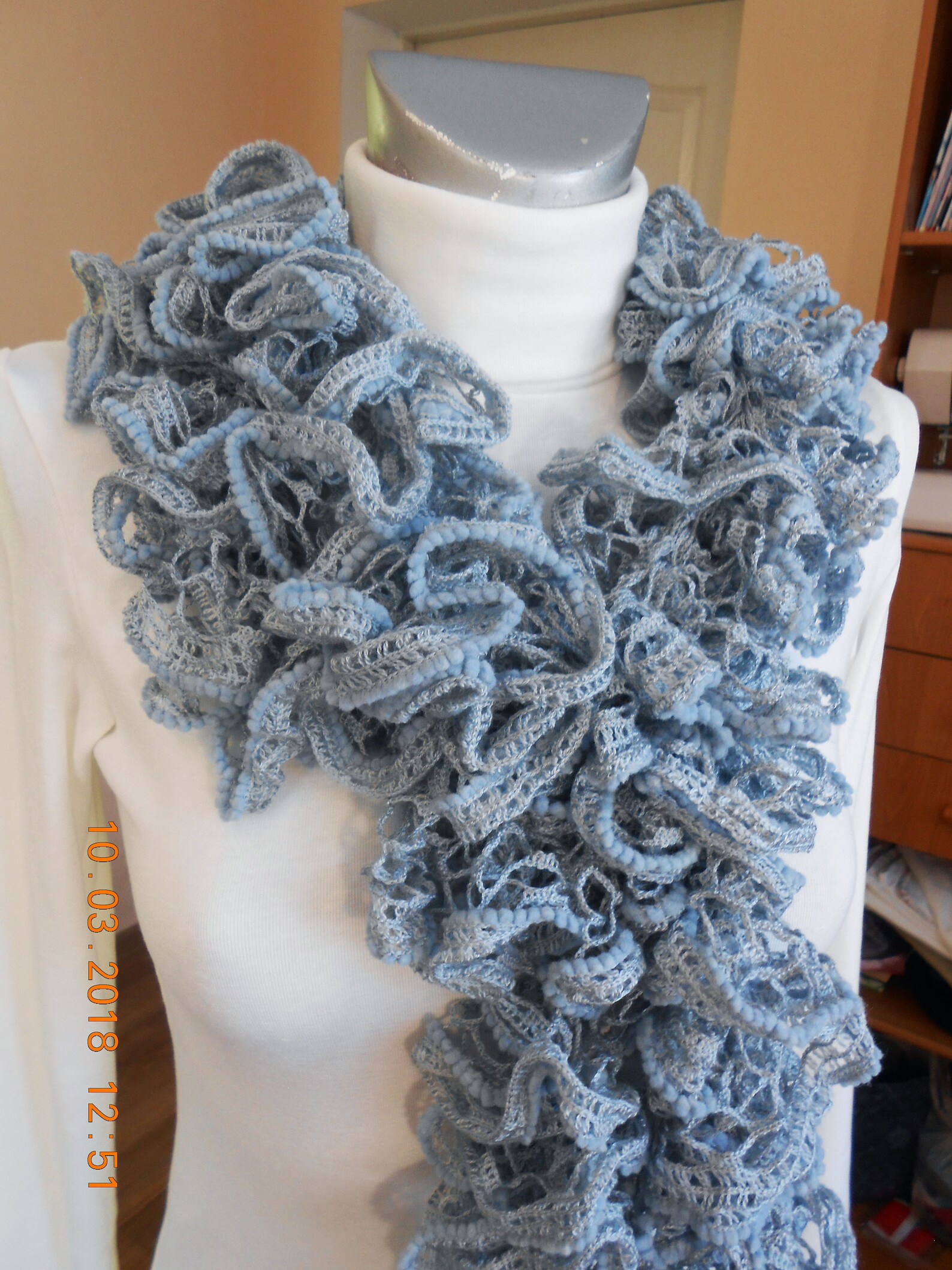 Gray Ruffle Shawl for Women Knitted Layered Scarf for Lady - Etsy