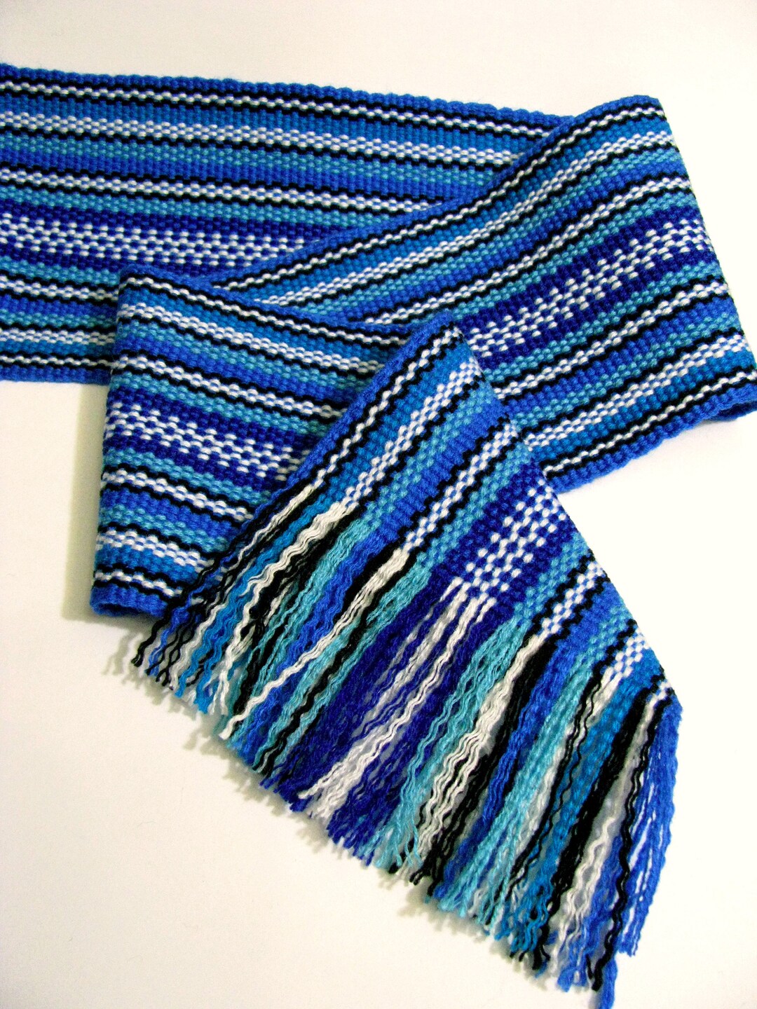 Extra Wide Cossack Woven Sash Belt, 4" Blue Ukrainian Hand Crafted ...