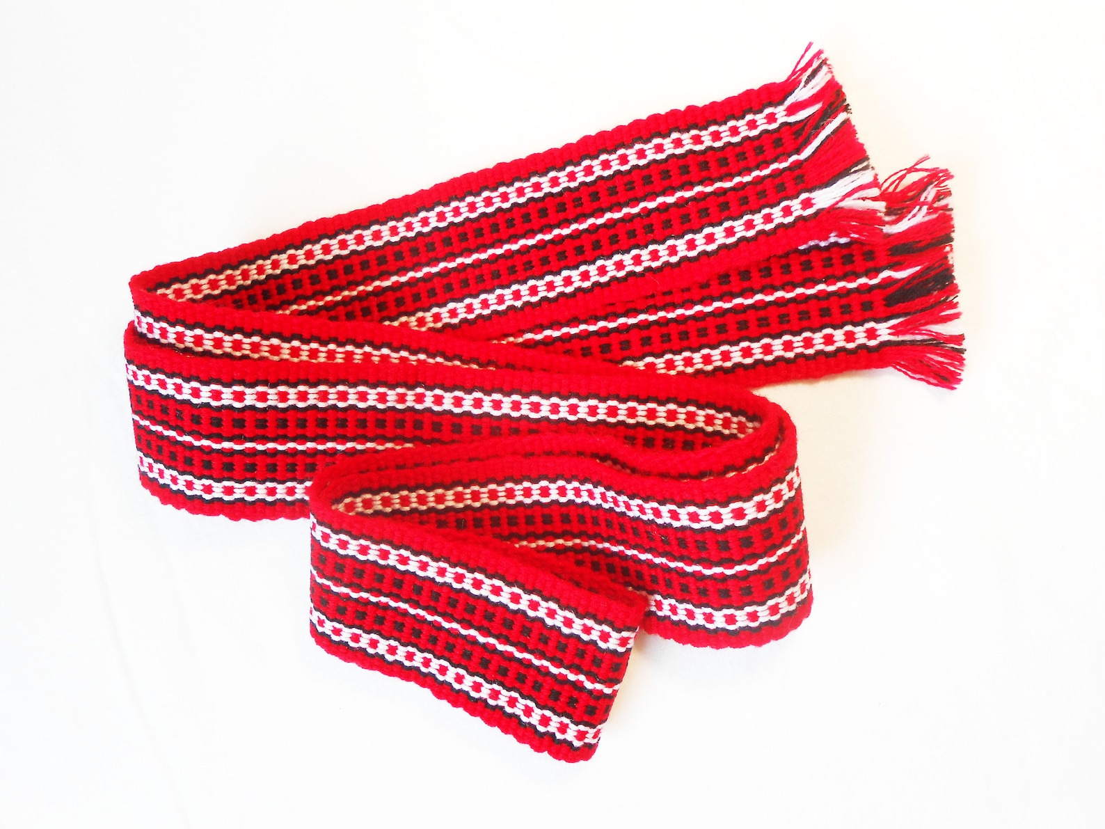 Hand Crafted Maroon Sash Ukrainian Burgundy Black Girdle Belt - Etsy