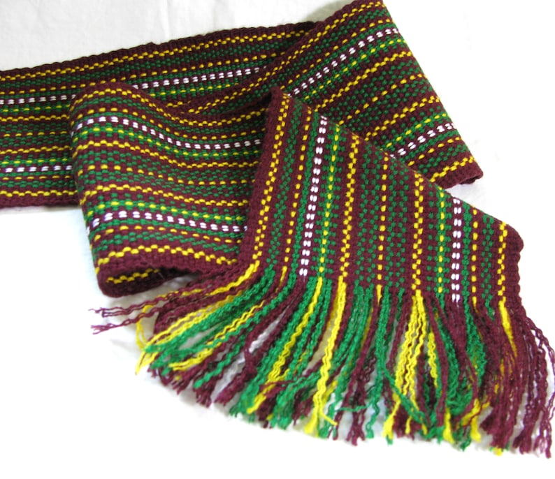 Extra Wide Cossack Woven Sash Belt 4 Black and Red Hand | Etsy