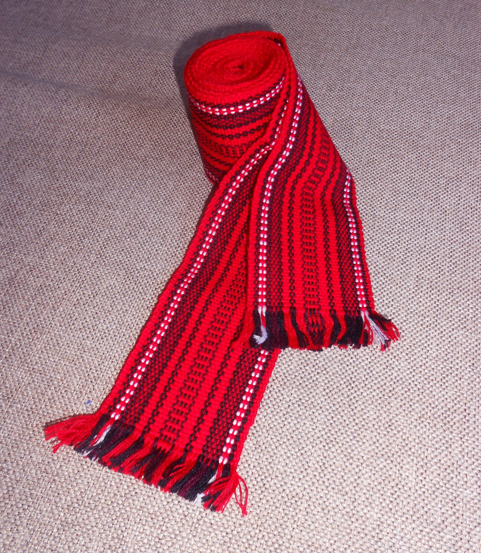 Ukrainian Woven Belt Cossack Hand Crafted Sash Red Girdle for | Etsy