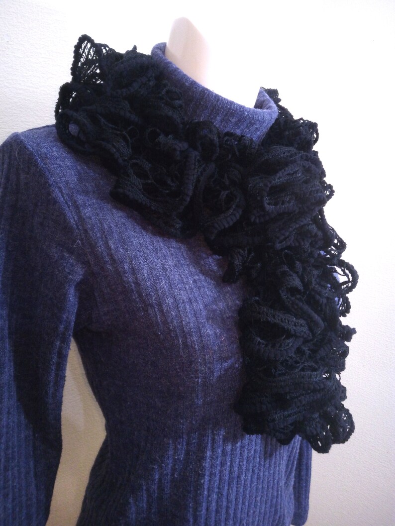 Gray Ruffle Shawl for Women Knitted Layered Scarf for Lady - Etsy