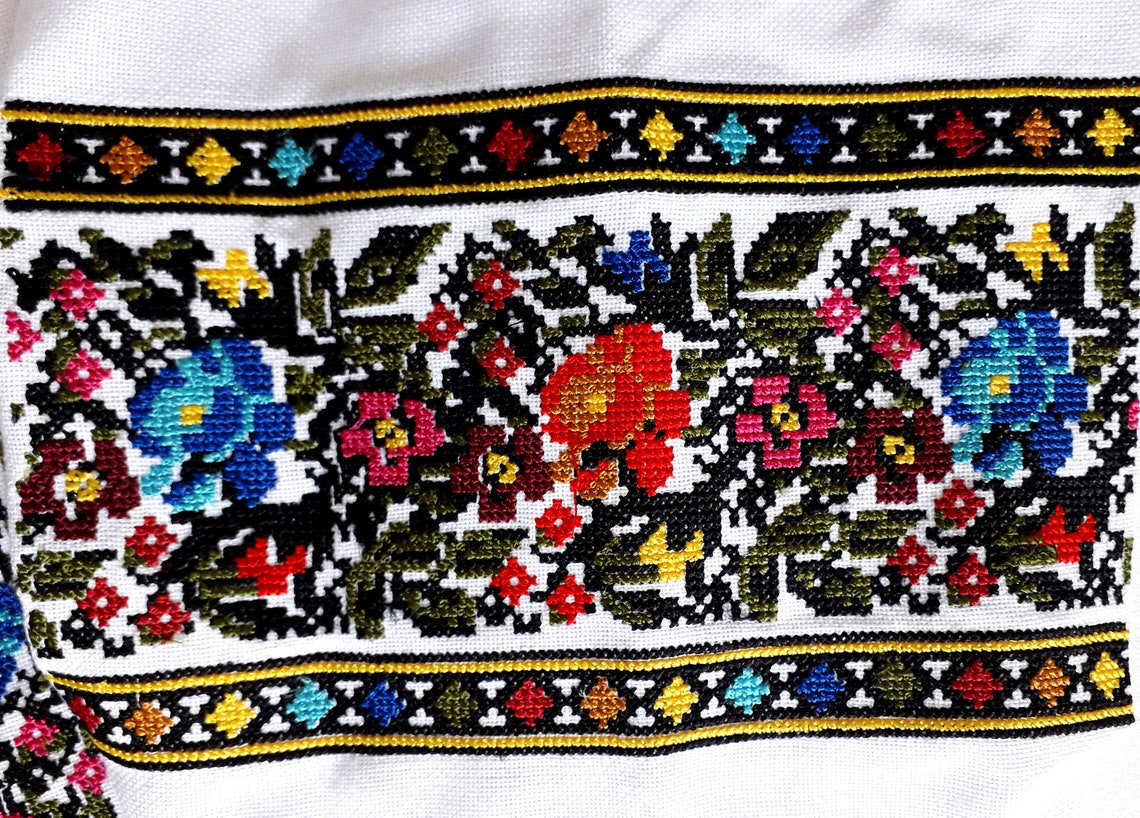 Romanian Embroidered Blouse for Women Slavic Embroidery With | Etsy