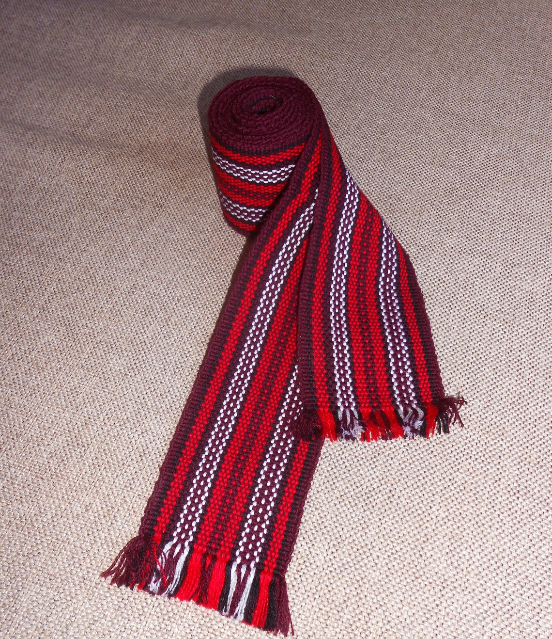 Ukrainian Woven Belt Cossack Hand Crafted Sash Red Girdle for | Etsy