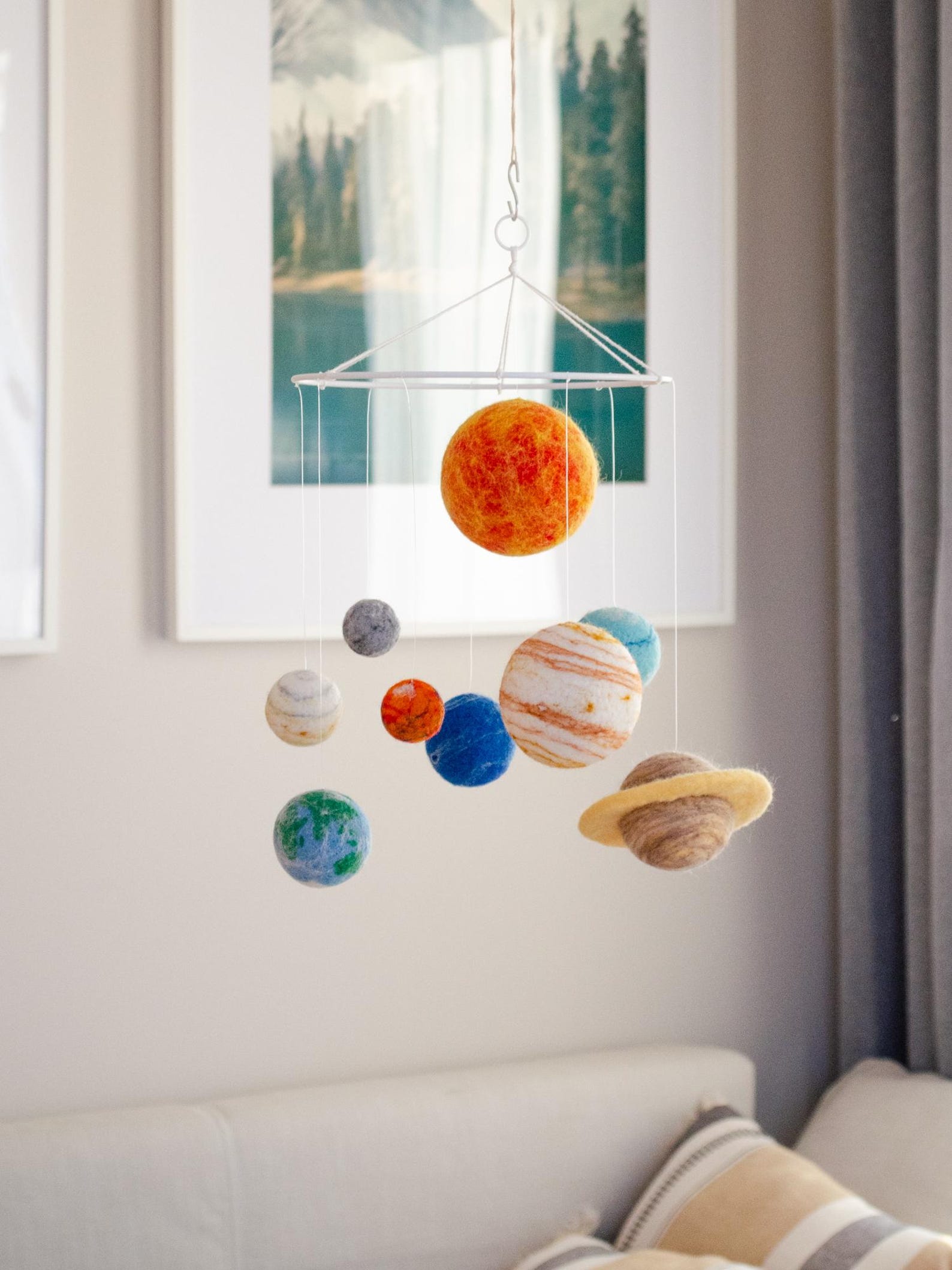 Felt Mini Solar System Mobile: Planet Decor for Space Themed Nursery - Etsy