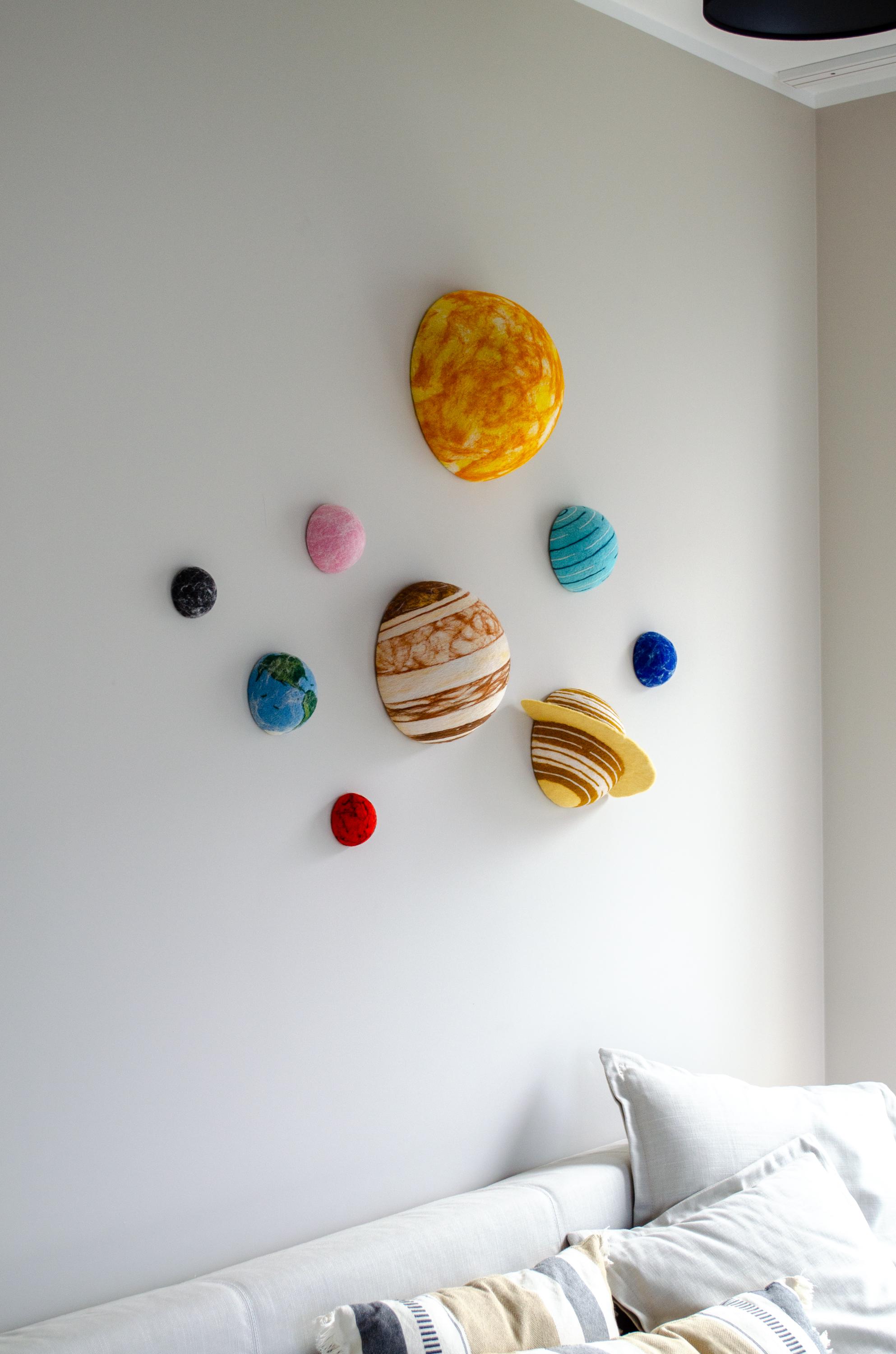 Felted Solar System Wall Decor • Space Planets Set for Kids Room ...
