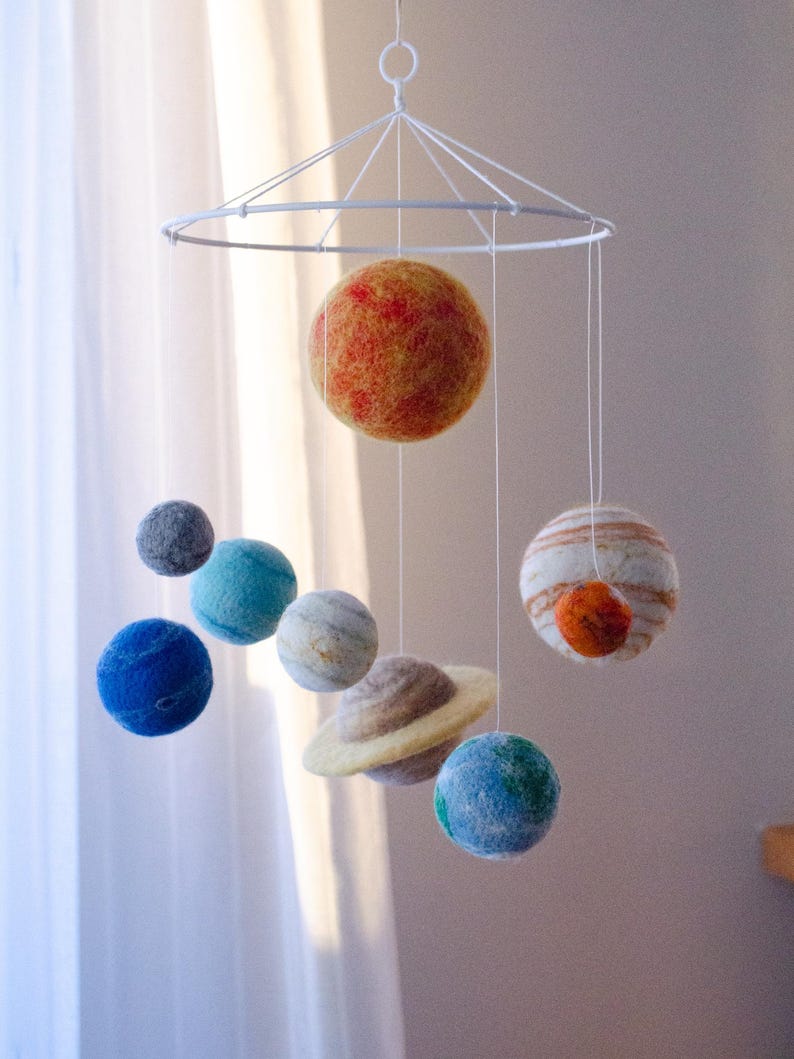 Felt Mini Solar System Mobile: Planet Decor for Space Themed Nursery - Etsy
