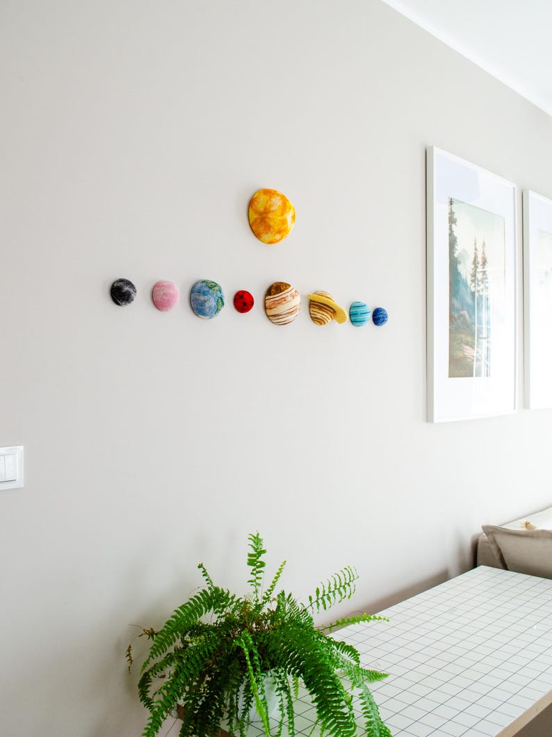 3D Felt Solar System Planets Set – Wall & Ceiling Decor for Nursery ...