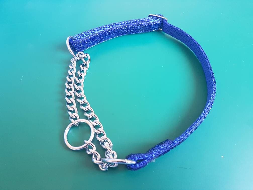 Glitter Half Check Dog Collar - Etsy