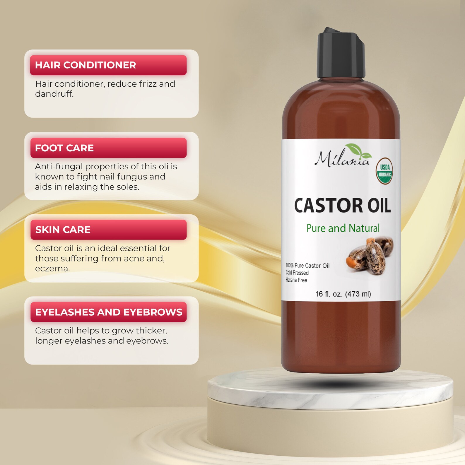 Castor Oil Organic 100 Pure And Hexane Free Cold Pressed Etsy