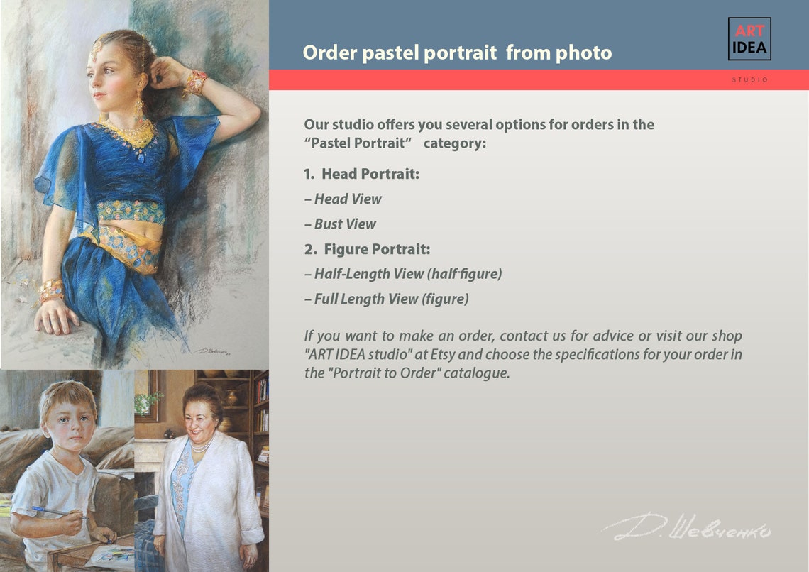 Pastel Portrait to Order From Photo, Hand Drawn Portrait, Child ...