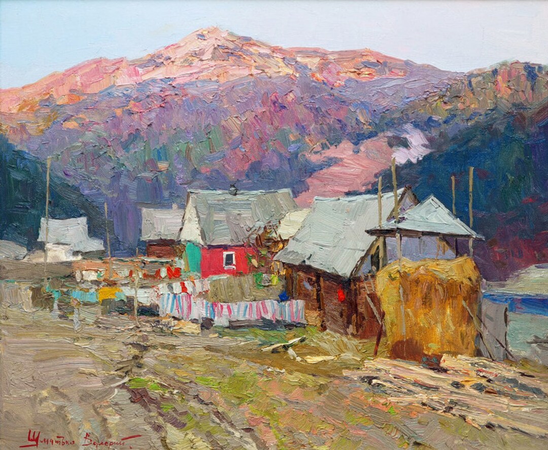 Mountain Painting Ukrainian Art Custom Oil Painting Original Landscape ...