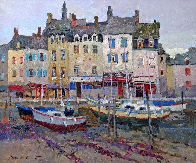 Normand Town Painting Impressionism Art Original Landscape Custom Oil ...