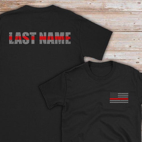Custom Firefighter Thin Red Line Flag Shirt Firefighter Gift - Etsy