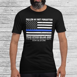 Fallen Officer Personalized Shirt - Thin Blue Line Flag - Police ...