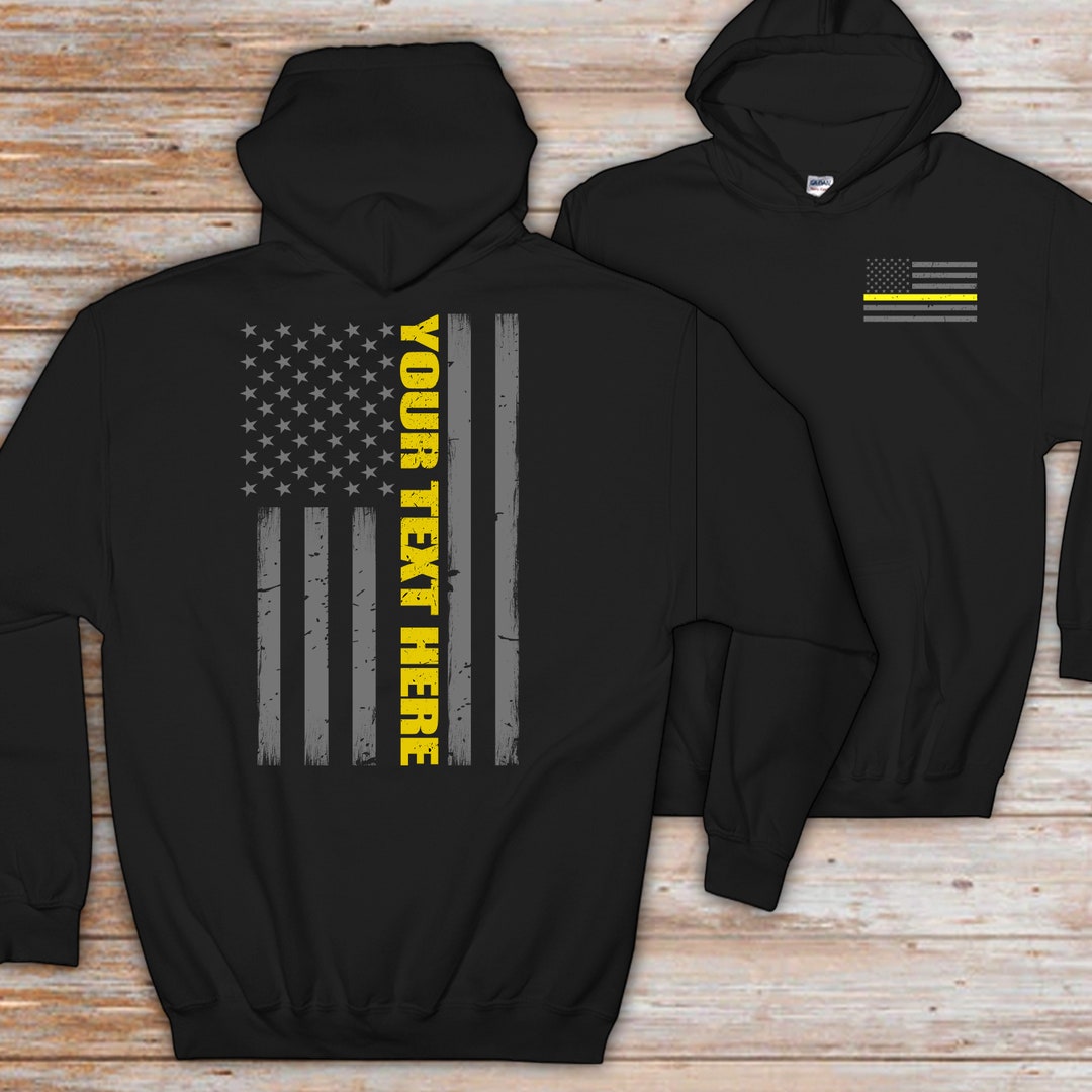 Custom 911 Dispatcher Hoodie: Thin Gold Line American Flag - Etsy