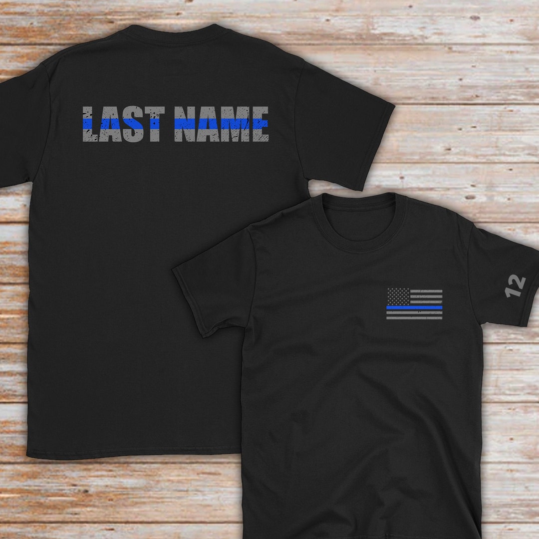 Custom Thin Blue Line Flag Shirt: Personalized Police Officer Gift - Etsy