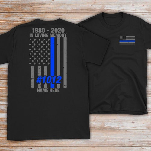 Thin Blue Line Memorial Angel Wing Fallen Officer Law - Etsy