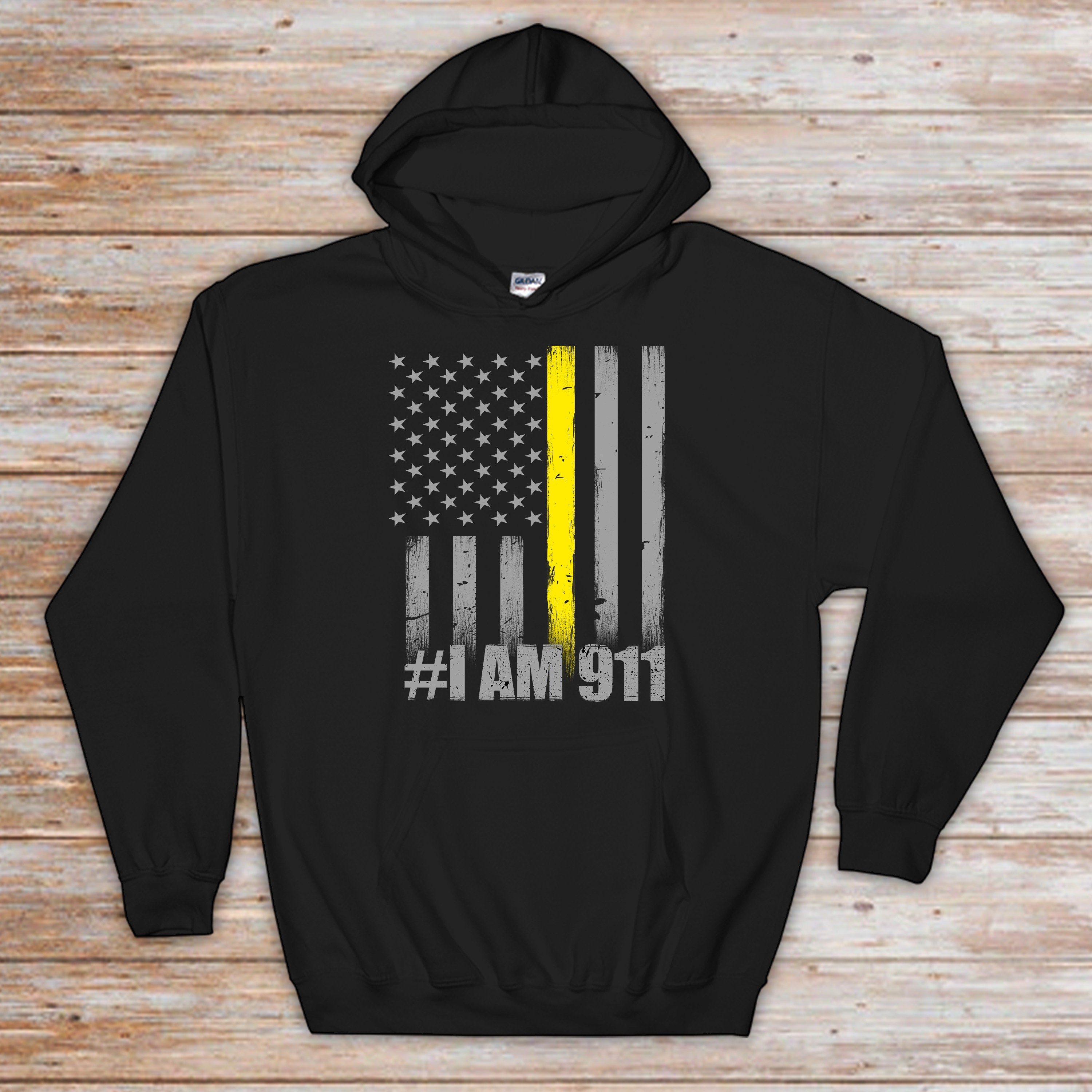I Am 911 Thin Gold Line American Flag Hoodie for 911 | Etsy