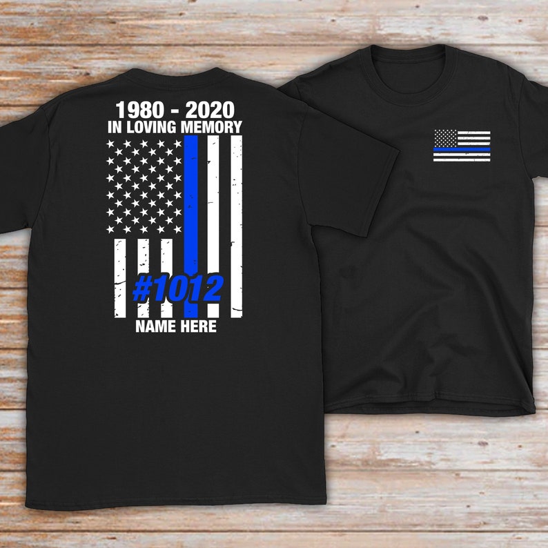 Custom Thin Blue Line Memorial Shirt: Fallen Officer Gift - Etsy