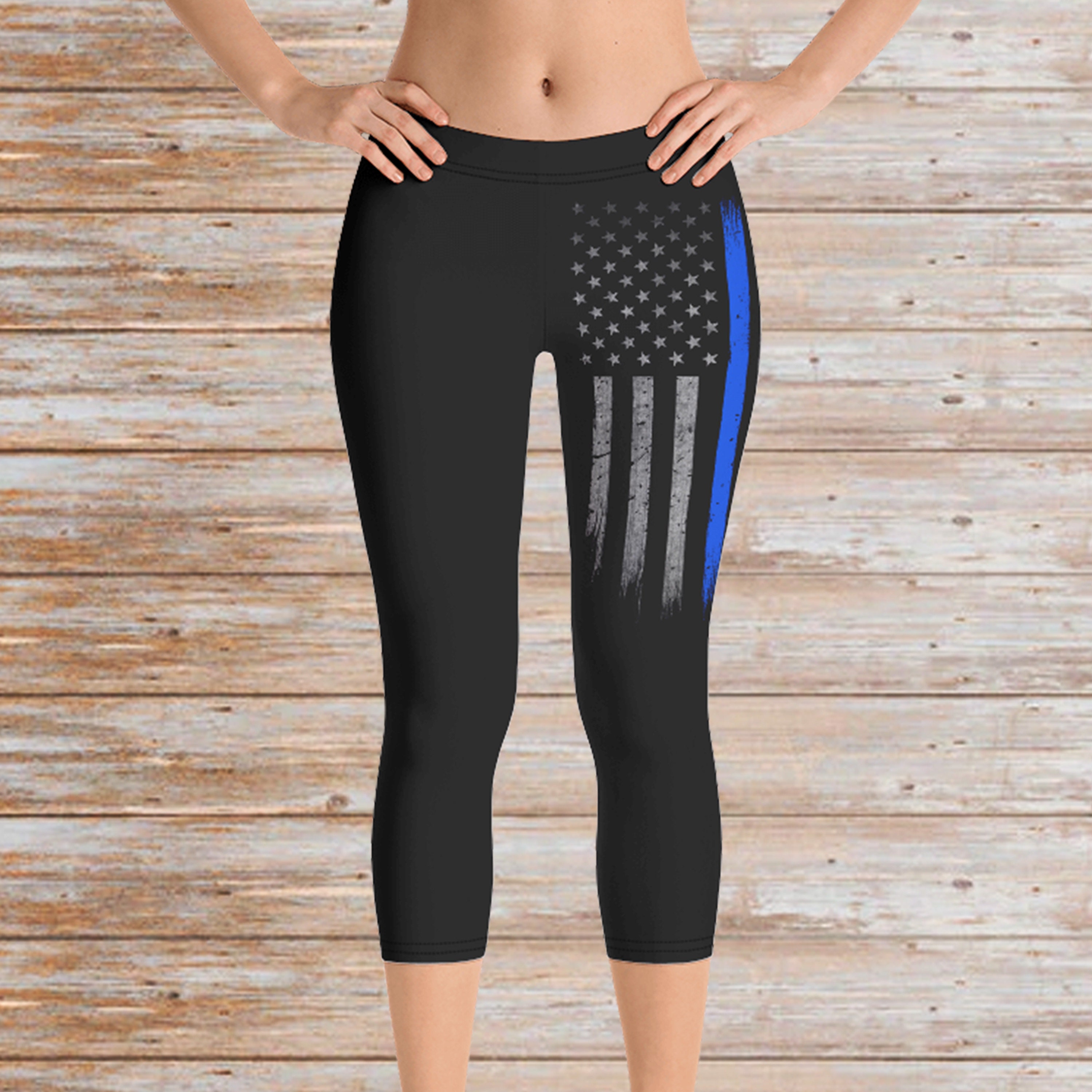 Thin Blue Line Capri Leggings Police Officer Gift Police | Etsy