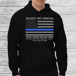 Fallen Officer Personalized Shirt - Thin Blue Line Flag - Police ...