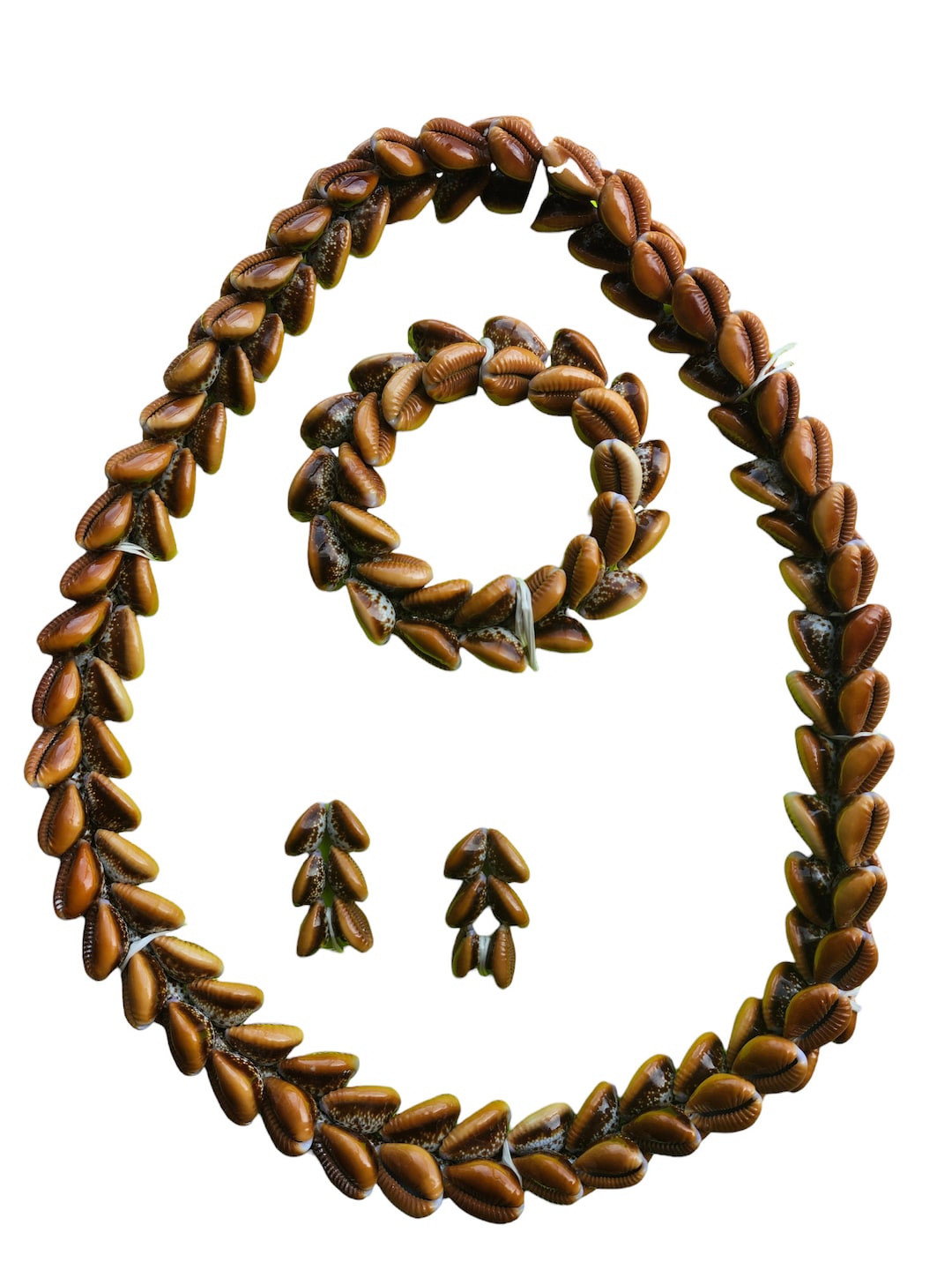 Micronesian Jewelry Set - Ebon Cypraea Shell Marshallese Handmade ...