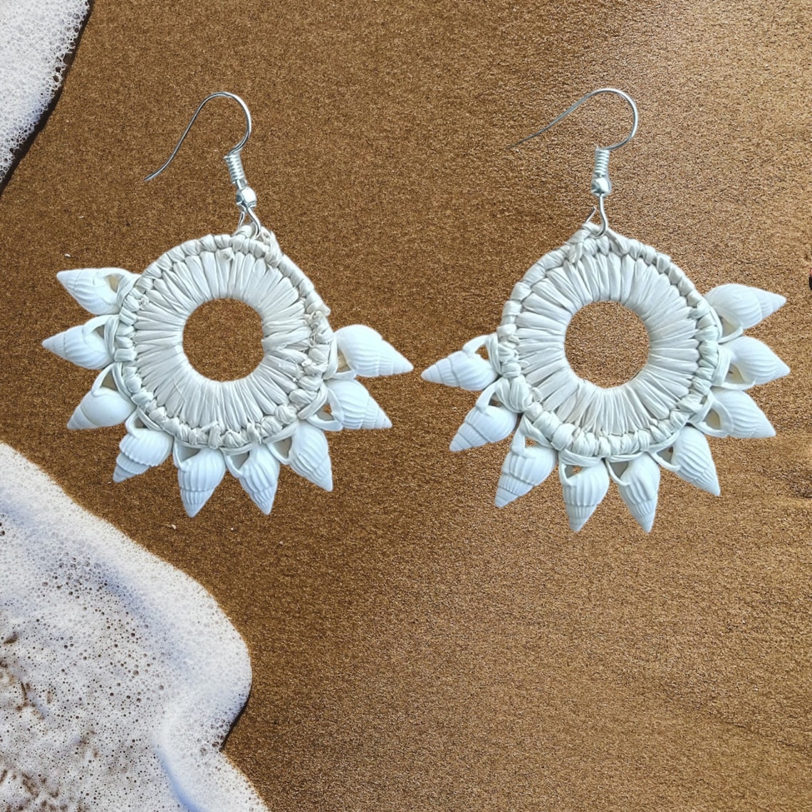 Marshallese Earrings Hand Woven Micronesian Jewelry Coconut Shell ...