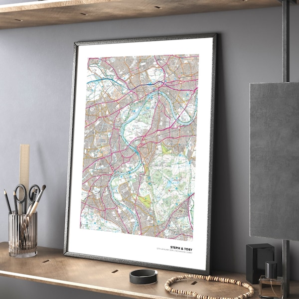 Framed Os Map - Etsy UK