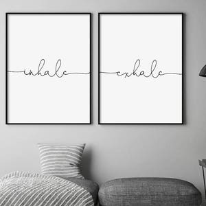 Inhale Exhale - Set of 2 Prints - Etsy
