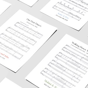 Personalised Song Sheet Music Notes Lyrics Print | 1st, 2nd Anniversary ...