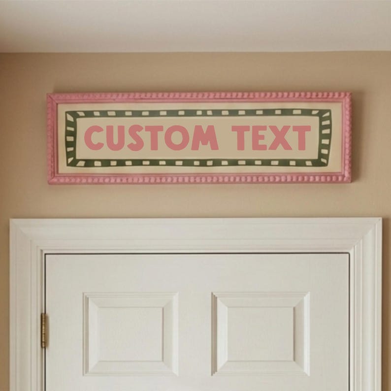 Custom Text Panoramic Wall Art Bobbin Frame | Above Door Print - Etsy UK