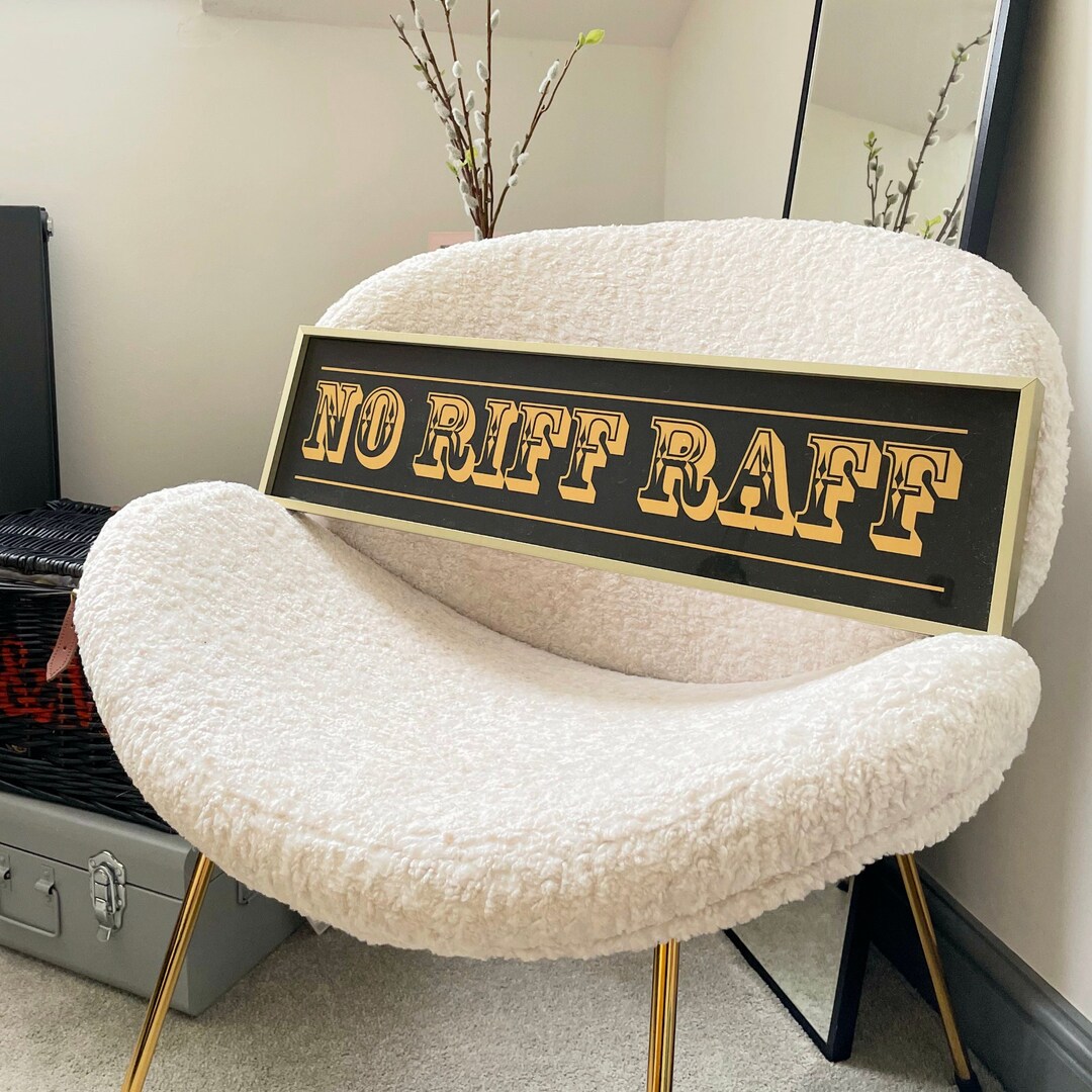 No Riff Raff Print | Bold Wall Art | Funny Quote Print | Framed or ...