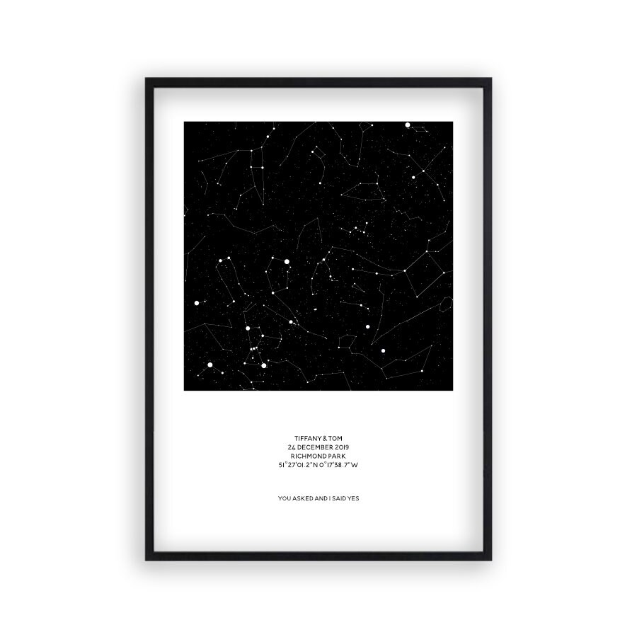 Personalised Night Sky Star Map Print Night We Met - Etsy UK