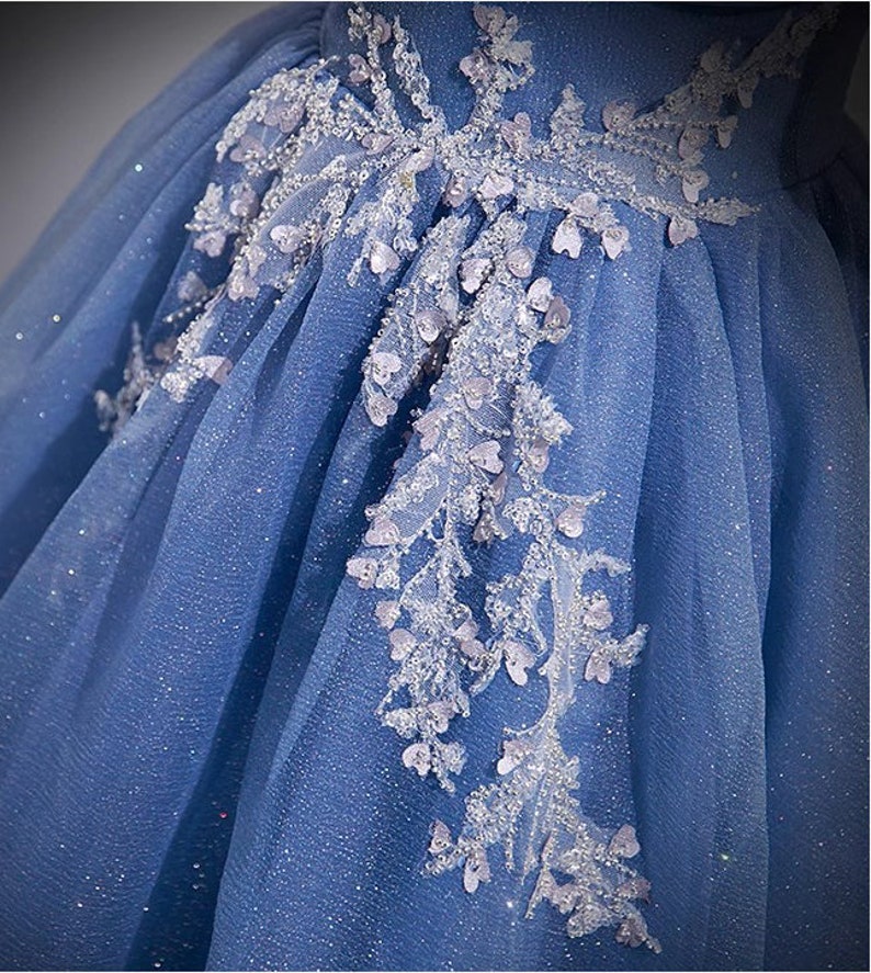 Light Blue French Prom Dress Light Luxury Beading Evening - Etsy