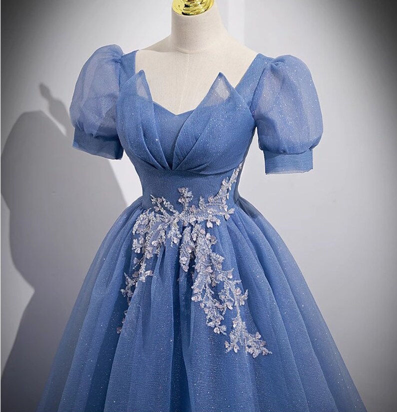 Light Blue French Prom Dress Light Luxury Beading Evening - Etsy