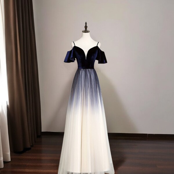 Gothic Vampire Prom Dress Chiffon Maxi Dress Asymmetrical Ballgown ...