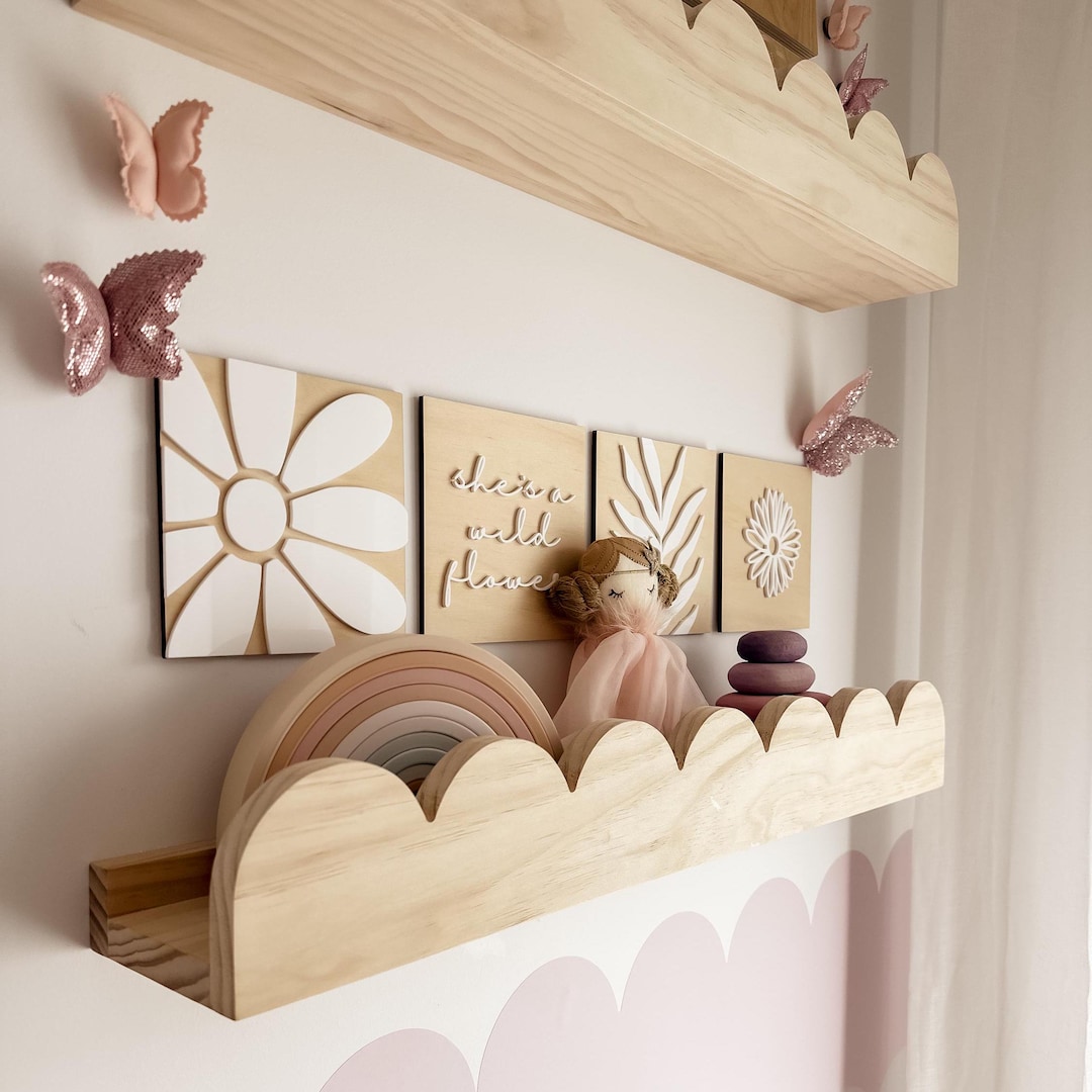Scalloped Shelf (solid Wood) - Arch Wall Shelf, Scallop Pattern Shelf ...