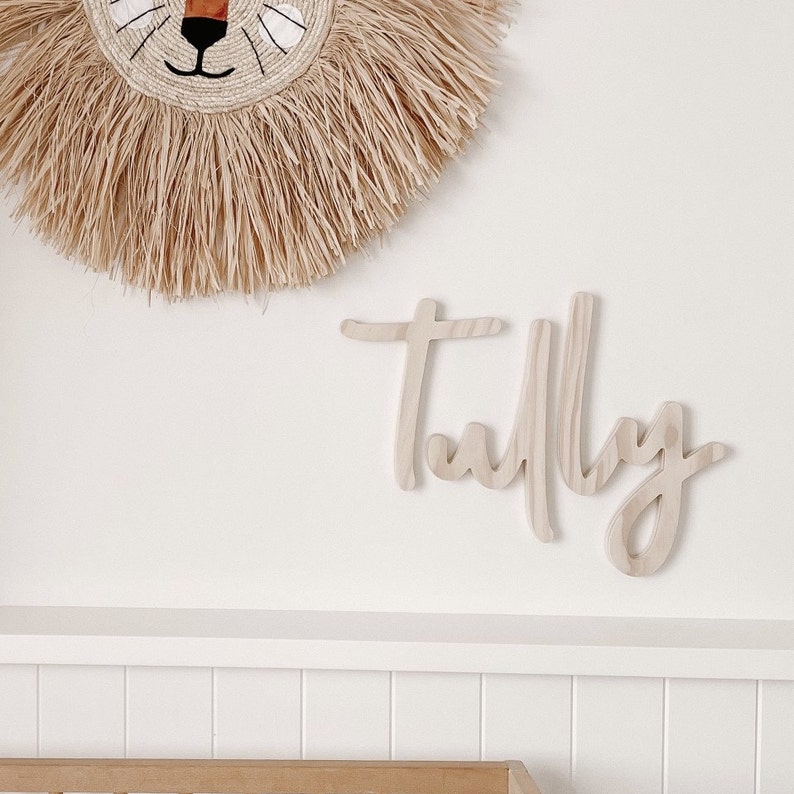Personalized Wooden Script Name Sign | Nursery Wall Decor - Etsy