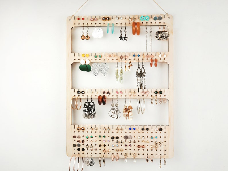 Wall Earring Holder (all-in-one) - Large Earring Holder, Gift for Her ...
