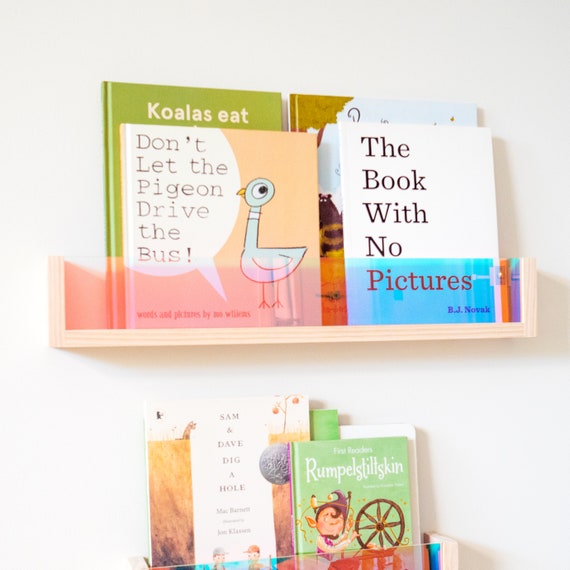Rainbow Acrylic Bookshelf Iridescent Acrylic Wall Mounted Colourful Bookshelf Iridescent Wall Shelf Rainbow Montessori Kids Bookshelf Etsy UK