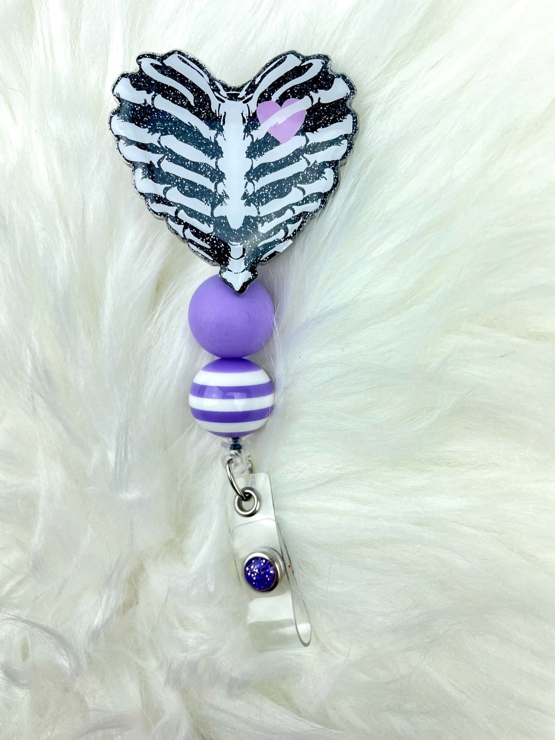 Valentines Day Badge Reel Skeleton Badge Reel for Nurses Retractable ...