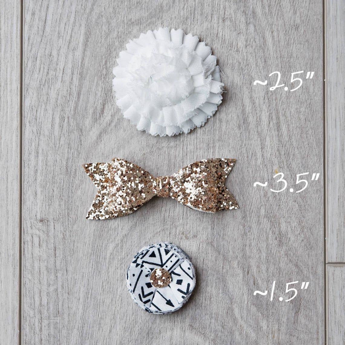 Frilly Glitter & Patterned Bows Girl Bow Gold Glitter Bow - Etsy